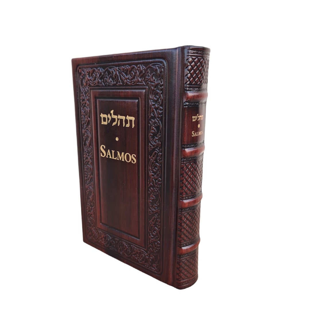 Psalms Libro De Los Salmos Judaica Tehilim Book Hebreo Spanish Leather ...