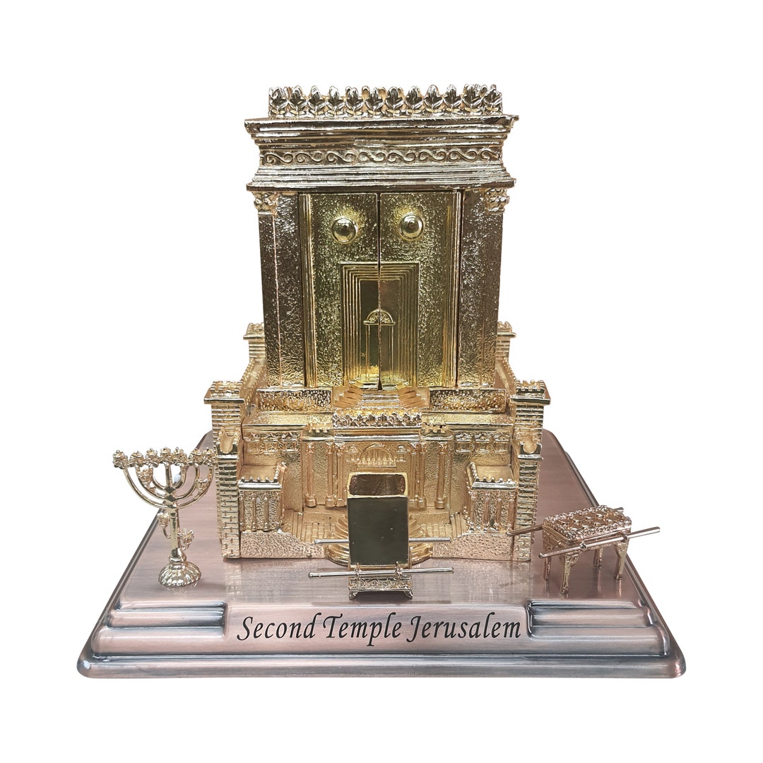 Jerusalem Holy Temple Replica, Metal Model Gold Tone Plated Judaica ...