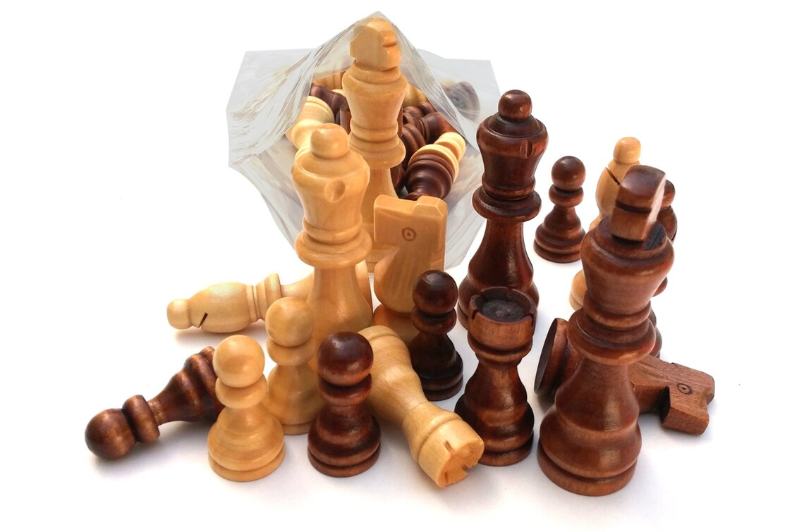 Chess Set of 32 Wooden Partspieces King Size 7.5 Cm - Etsy