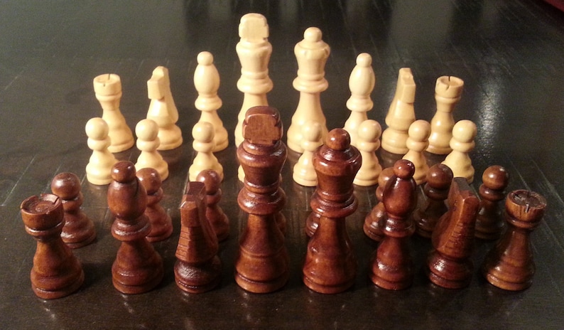 Chess Set of 32 Wooden Partspieces King Size 7.5 Cm - Etsy