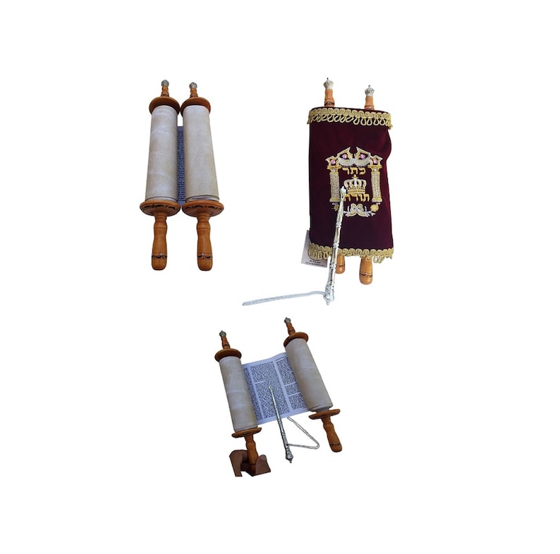 Sefer Torah Scroll: Hebrew Jewish Bible With Pointer (32 CM) - Etsy