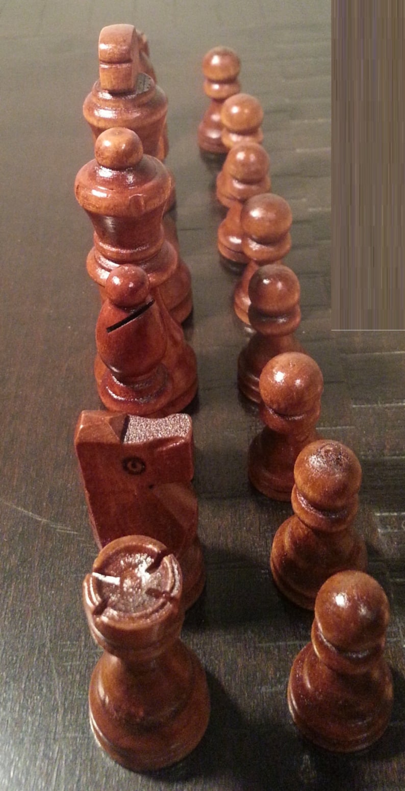 Chess Set of 32 Wooden Partspieces King Size 7.5 Cm - Etsy
