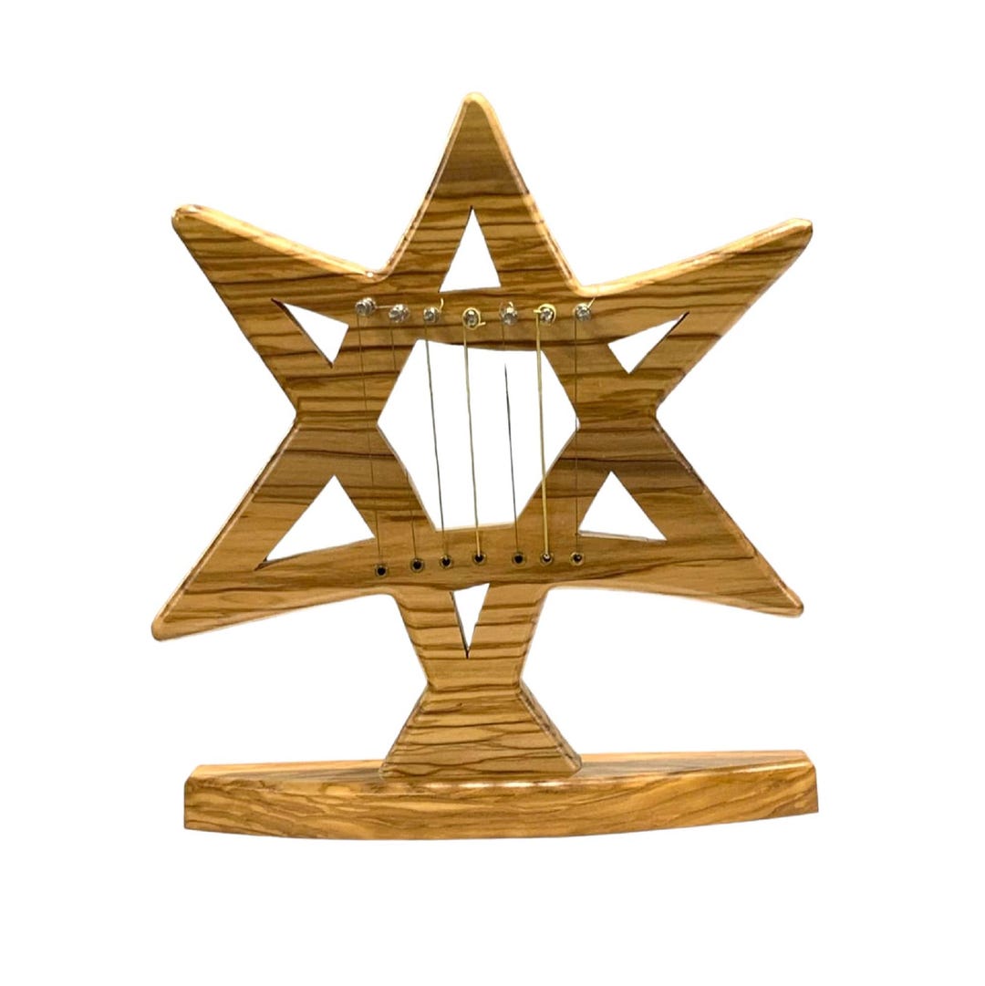 David Harp, Star of David Shape, Made From Olive Wood - Etsy