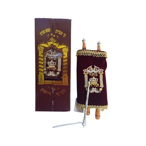 Sefer Torah Scroll: Hebrew Jewish Bible With Pointer (32 CM) - Etsy