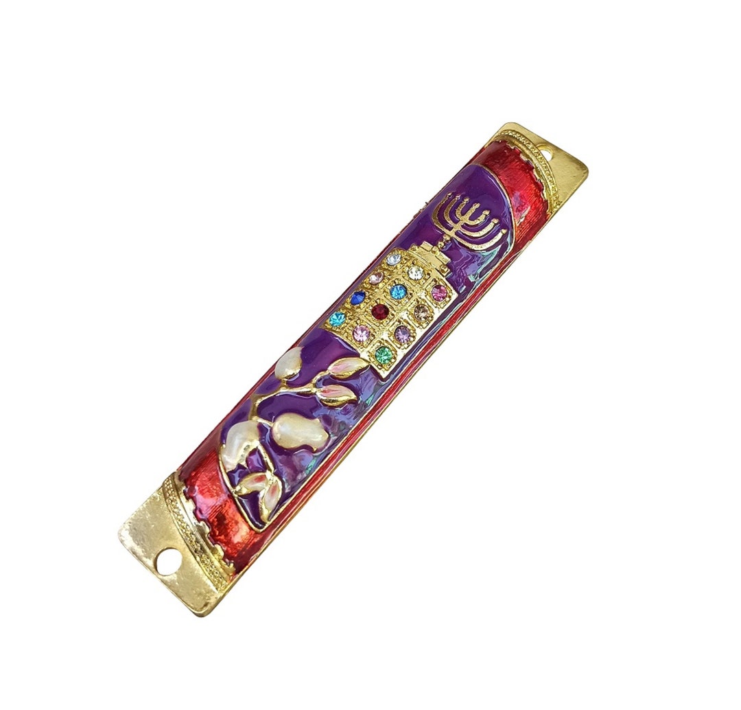 Mezuzah Case Priestly Breastplate Door Mezuza For 10 Cm Scroll Decorated With Enamel And Jewish