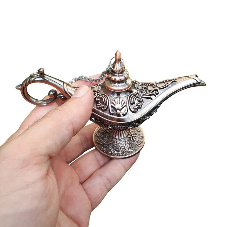 Decorative Mini Aladdin Genie Red Bronze Lamp - Etsy