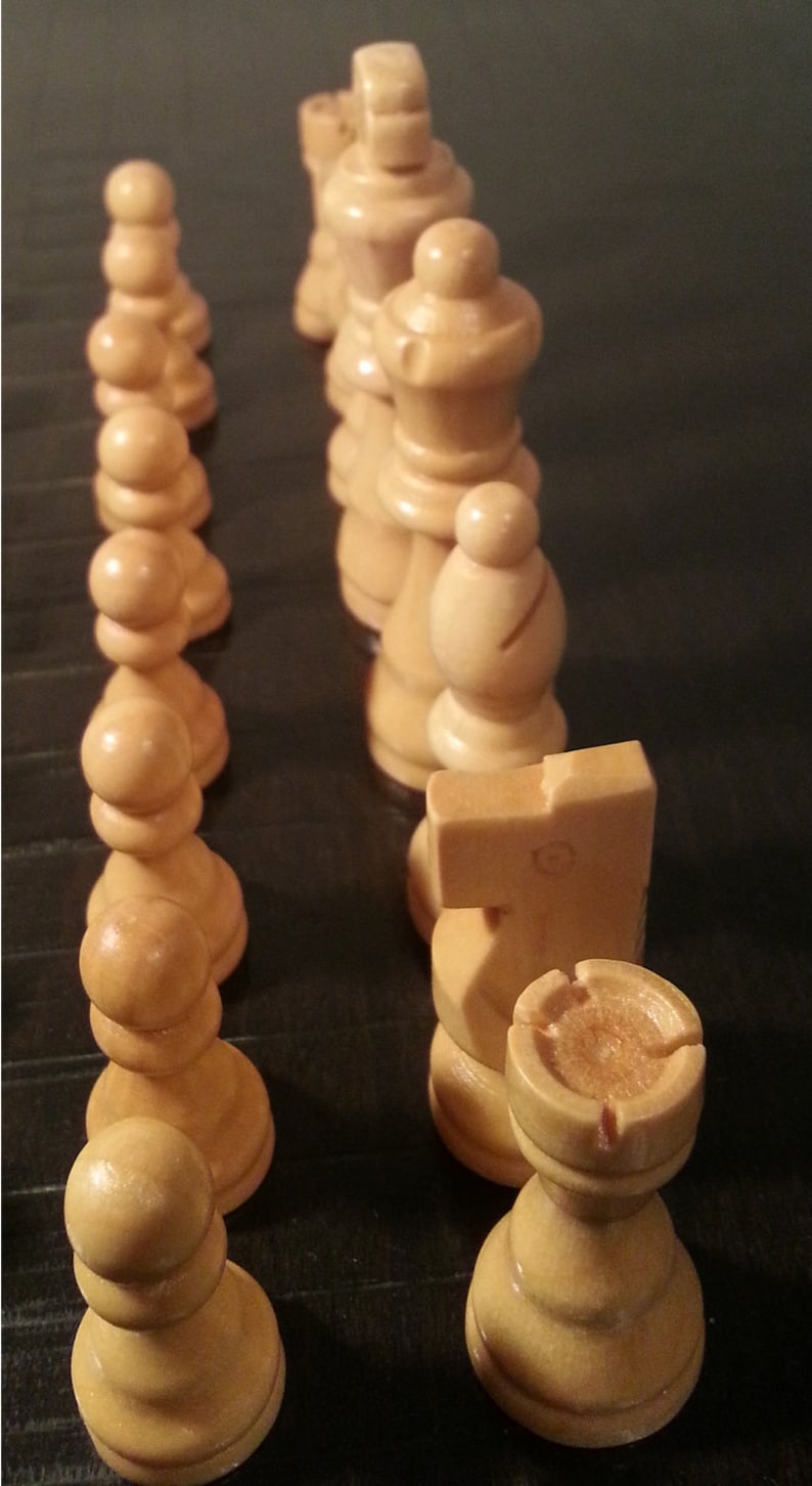 Chess Set of 32 Wooden Partspieces King Size 7.5 Cm - Etsy