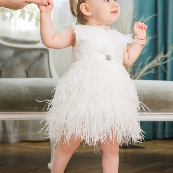 Girls Feather Dress - Etsy