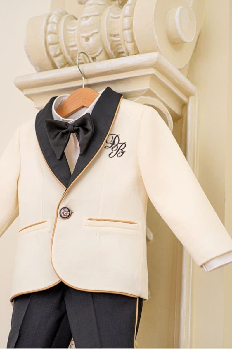 Classic Gold Classic Elegant Black and Ivory Suit With Gold Details ...