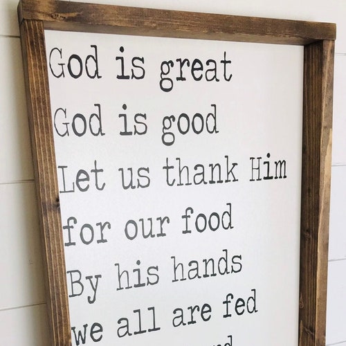 God is Great God is Good Meal Prayer Sign Christian Kitchen - Etsy