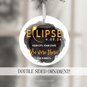 Total Solar Eclipse 2024 Ornament, Solar Eclipse Party, Eclipse 2024 ...
