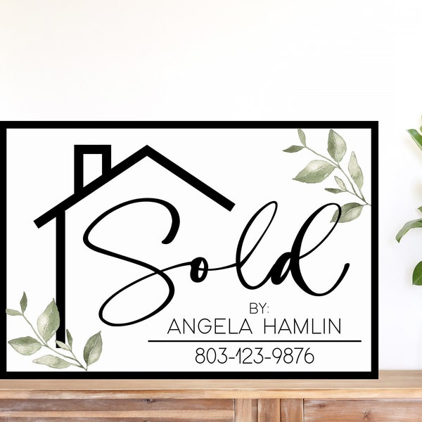 Realtor Sold Sign - Etsy