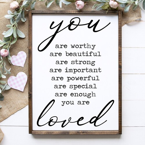 Affirmation Wall Art Affirmation Printable You Are Loved - Etsy