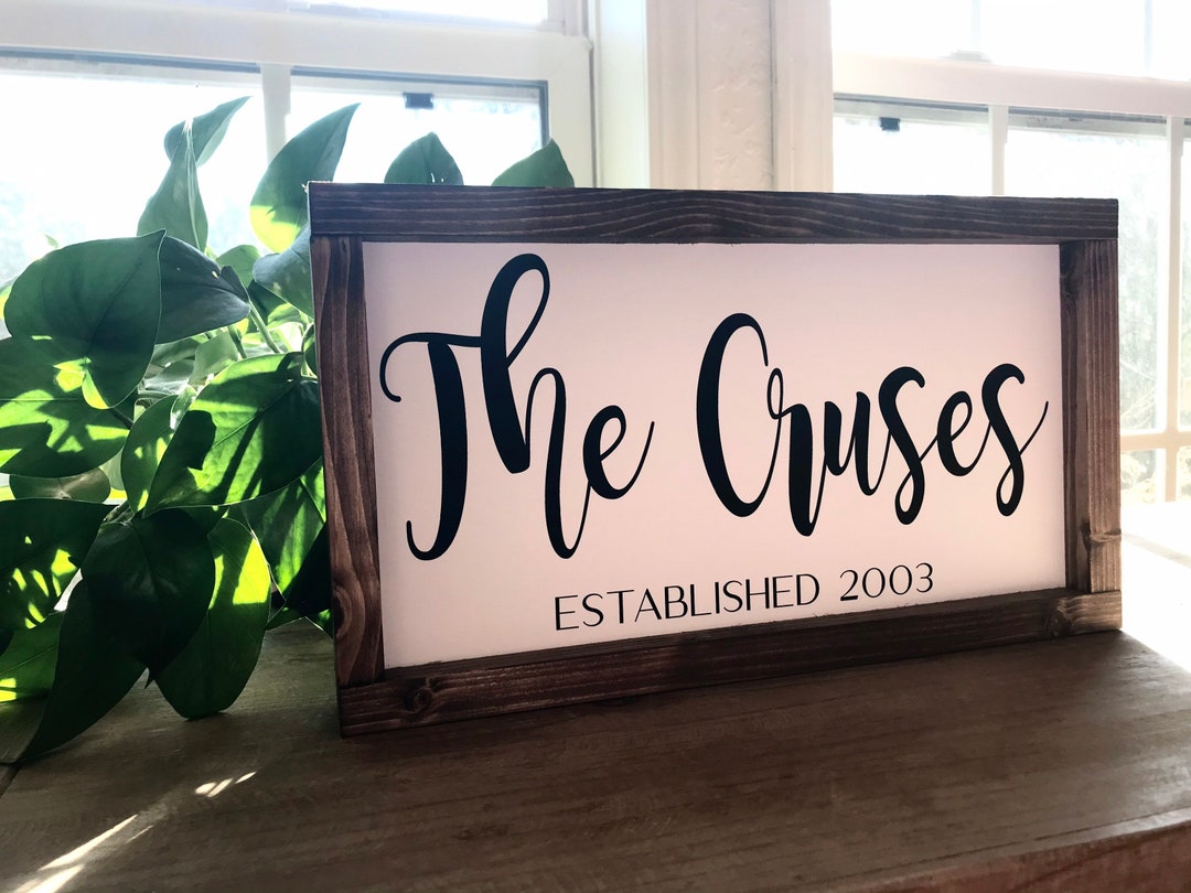 Family Last Name Established Date Sign | Personalized Small Shelf ...