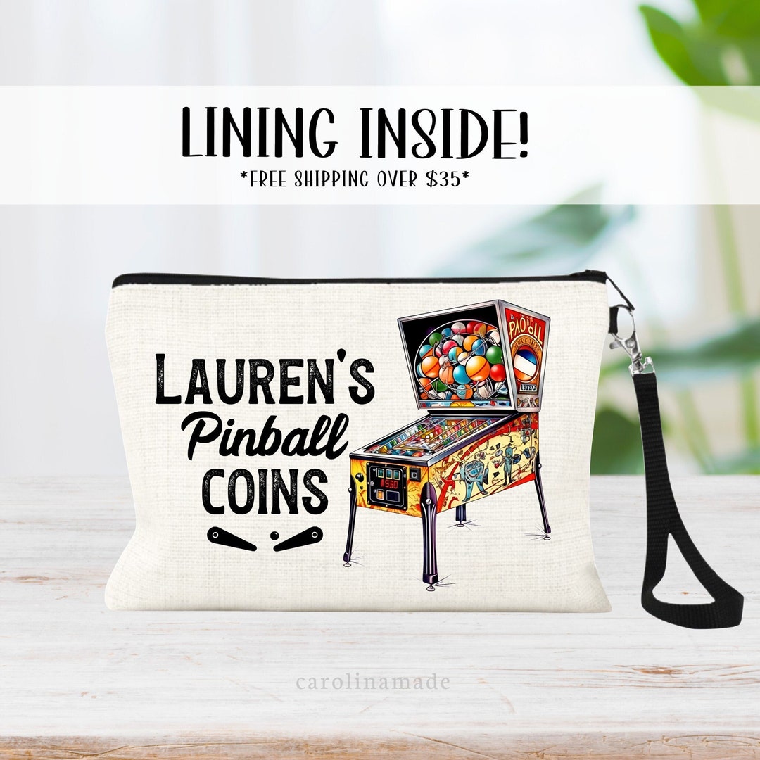 Personalized Pinball Coins Bag, Pinball Arcade Money Holder, Custom ...