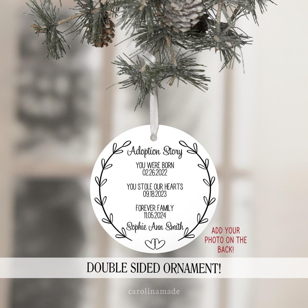 Adoption Story Personalized Keepsake Ornament, Adoption Photo Ornament ...