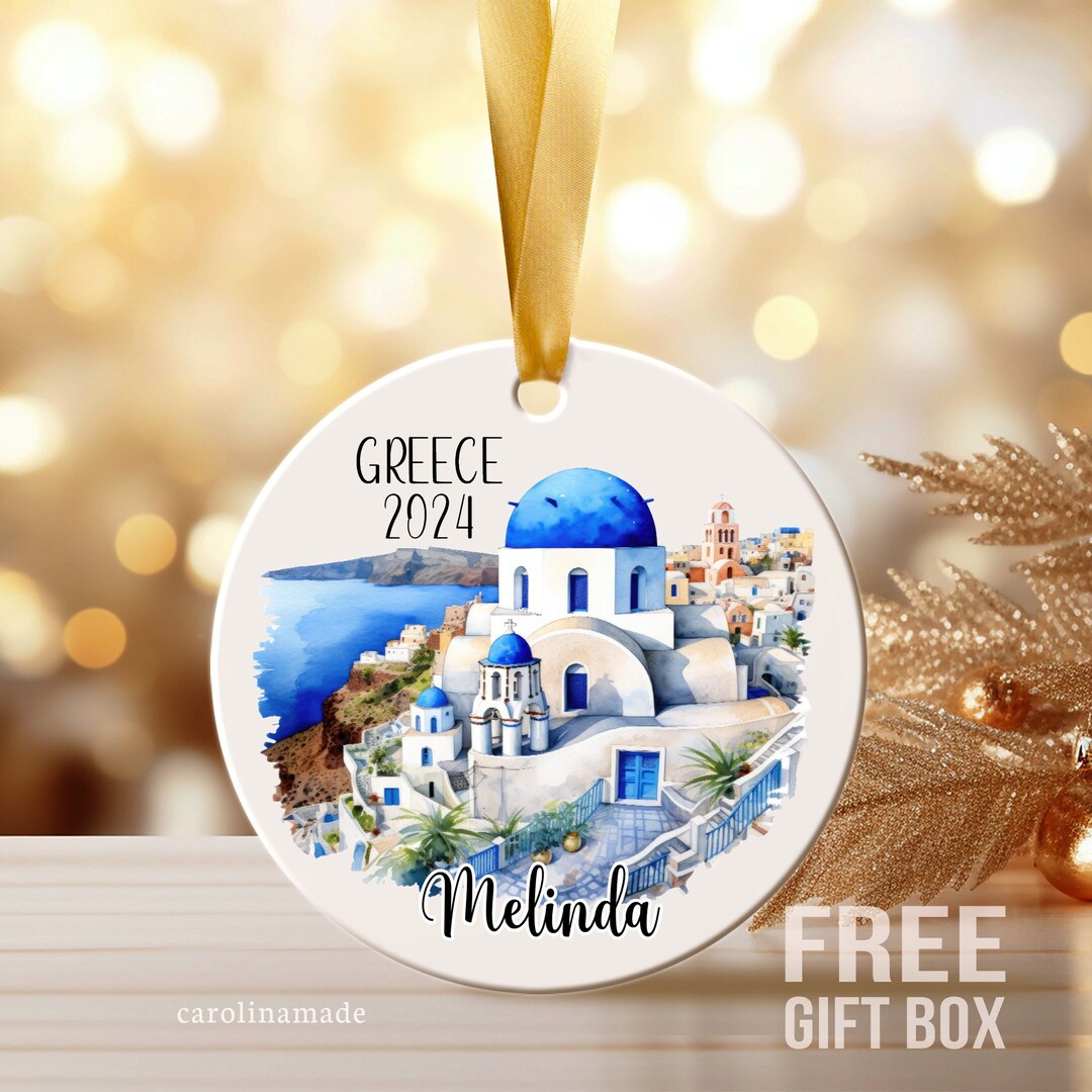Greece Trip Personalized Ornament, Girls Greece Trip Keepsake, Vacation ...
