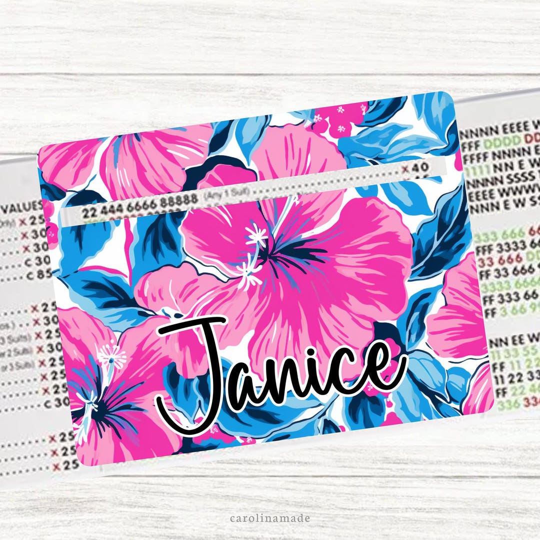Preppy Hibiscus Mahjong Line Reader, Personalized Mahjong Line Finder ...