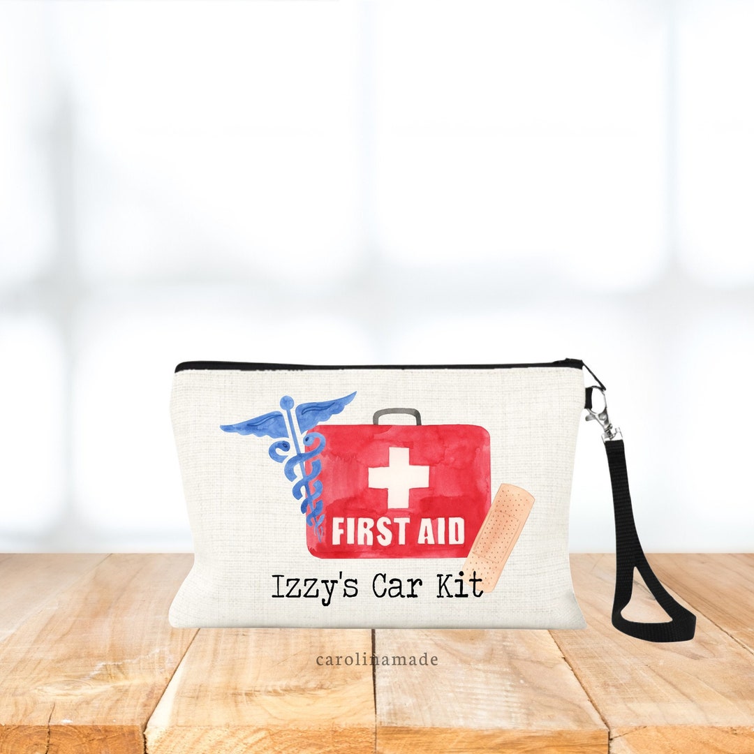 Personalized First Aid New Driver Bag, First Aid Bag, Travel Band-aid ...