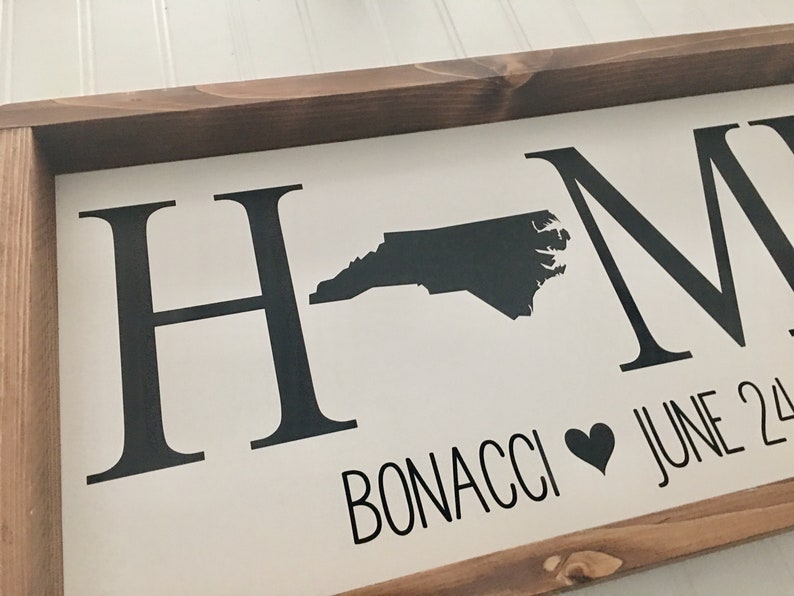 Home State Sign Name Est Date Wood Sign New Home Homebuyer | Etsy