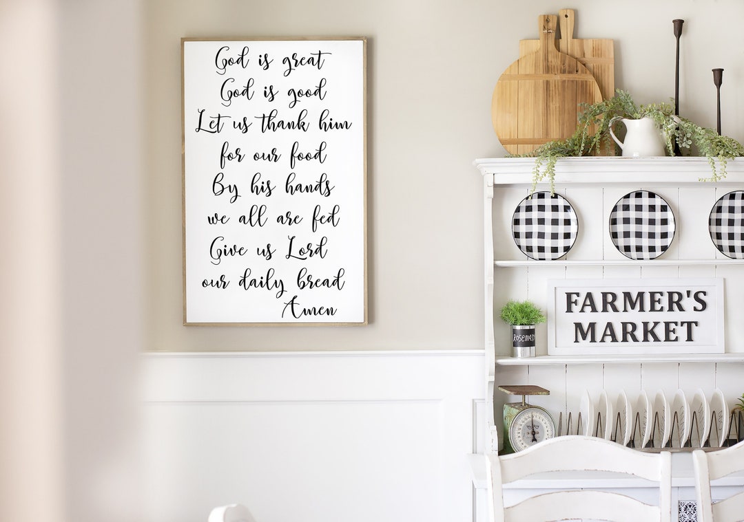 God is Great God is Good Meal Prayer Sign, Christian Kitchen Decor ...