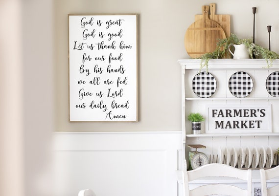 God is Great God is Good Meal Prayer Sign Christian Kitchen | Etsy