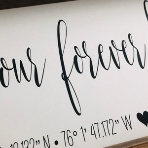 Our Forever Home Sign, Coordinates, Names & Est Date, New Home Buyer ...