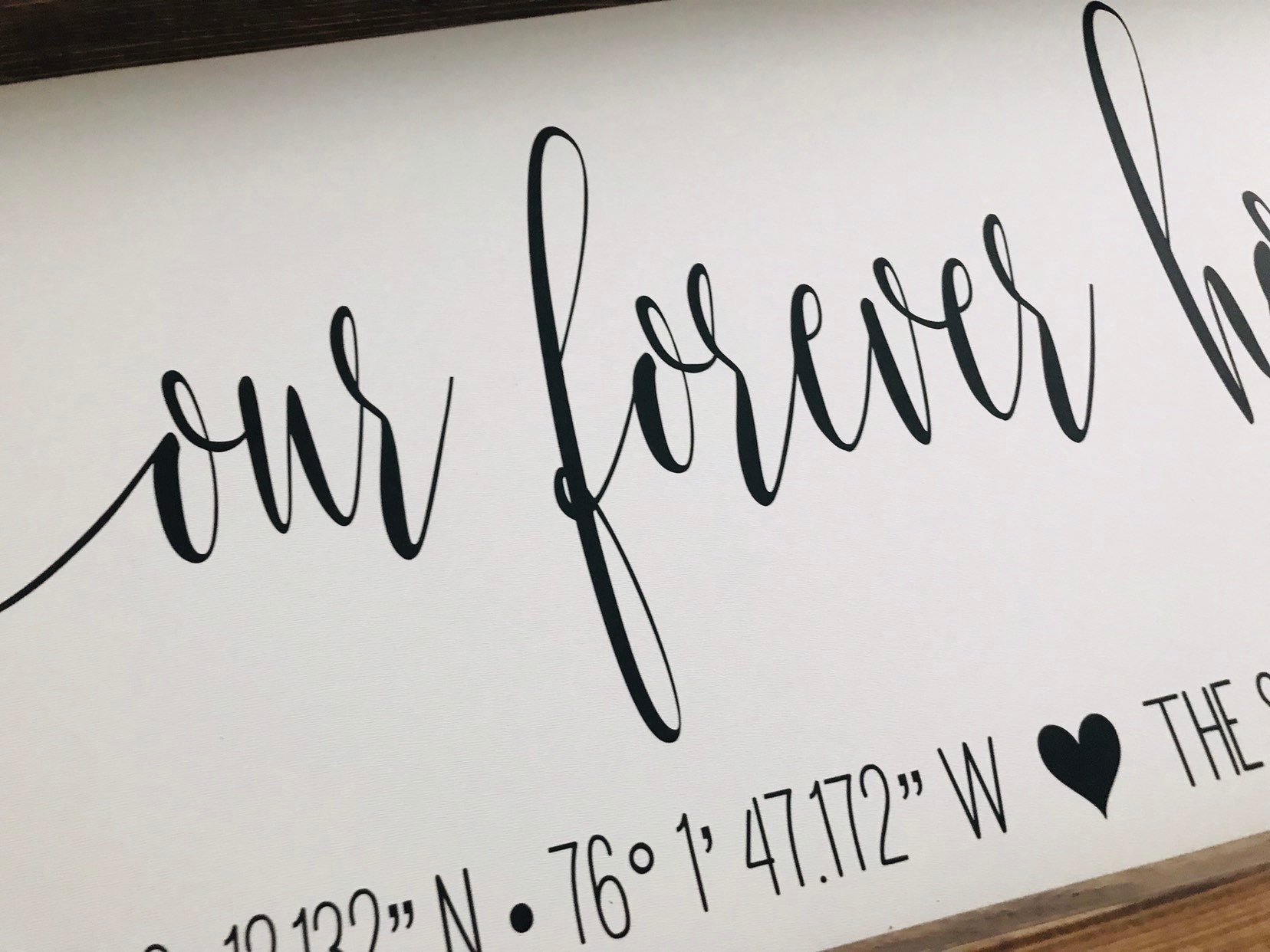 Our Forever Home Sign Coordinates Names & Est Date New Home | Etsy