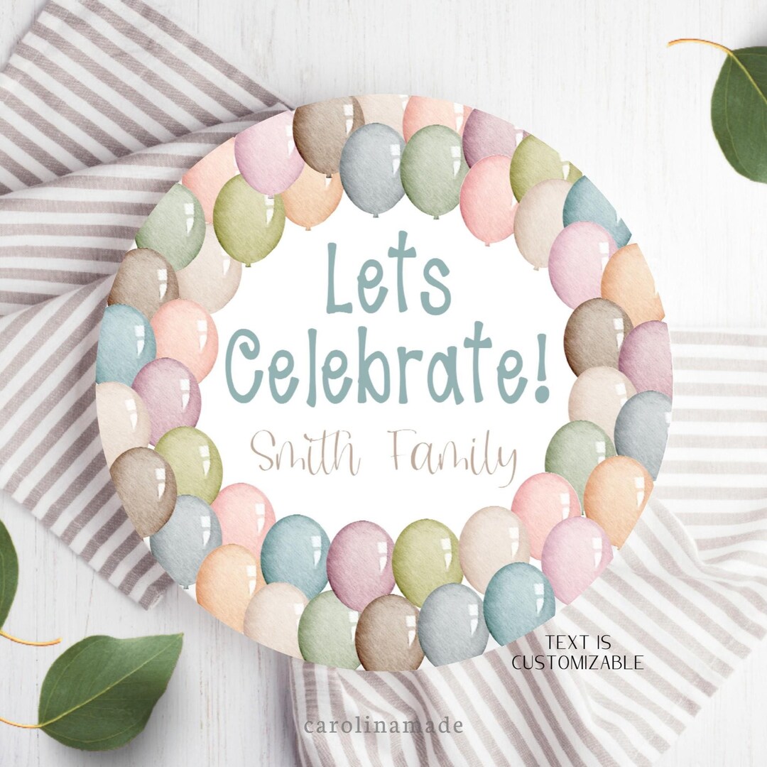 Celebration Plate, Personalized Family Birthday Cake Plate, Balloon ...
