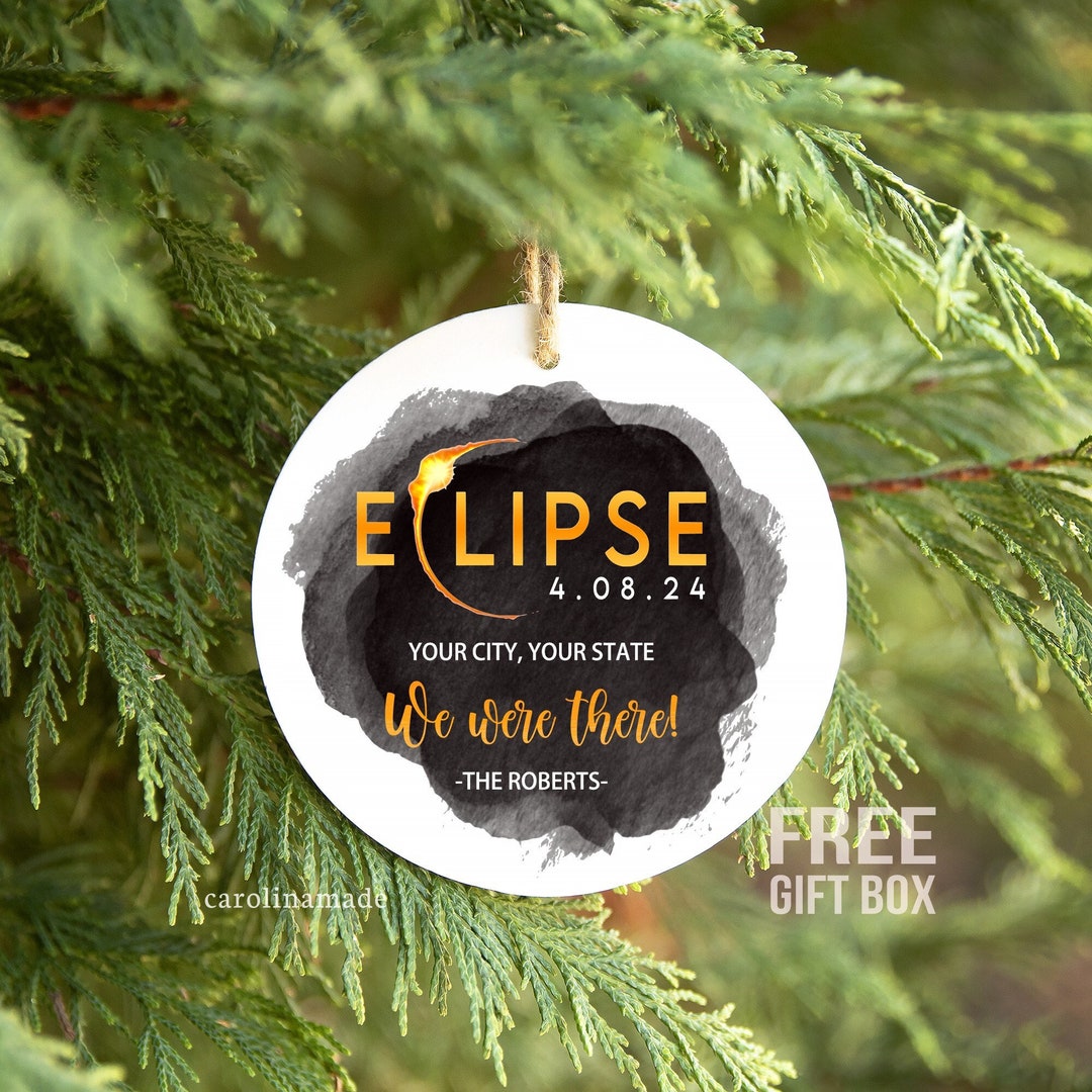 Total Solar Eclipse 2024 Ornament, Solar Eclipse Party, Eclipse 2024 ...