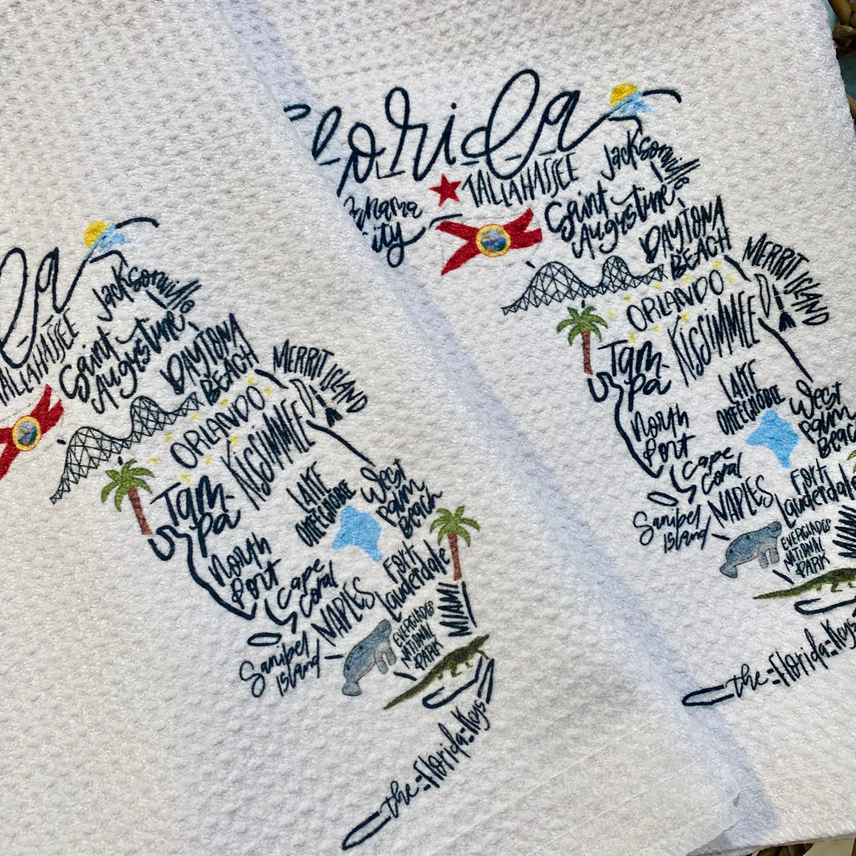 Florida Hand Towel, Florida Kitchen Towel, Florida Airbnb Decor ...