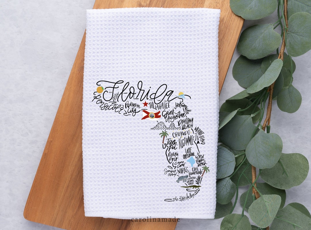 Florida Hand Towel, Florida Kitchen Towel, Florida Airbnb Decor ...