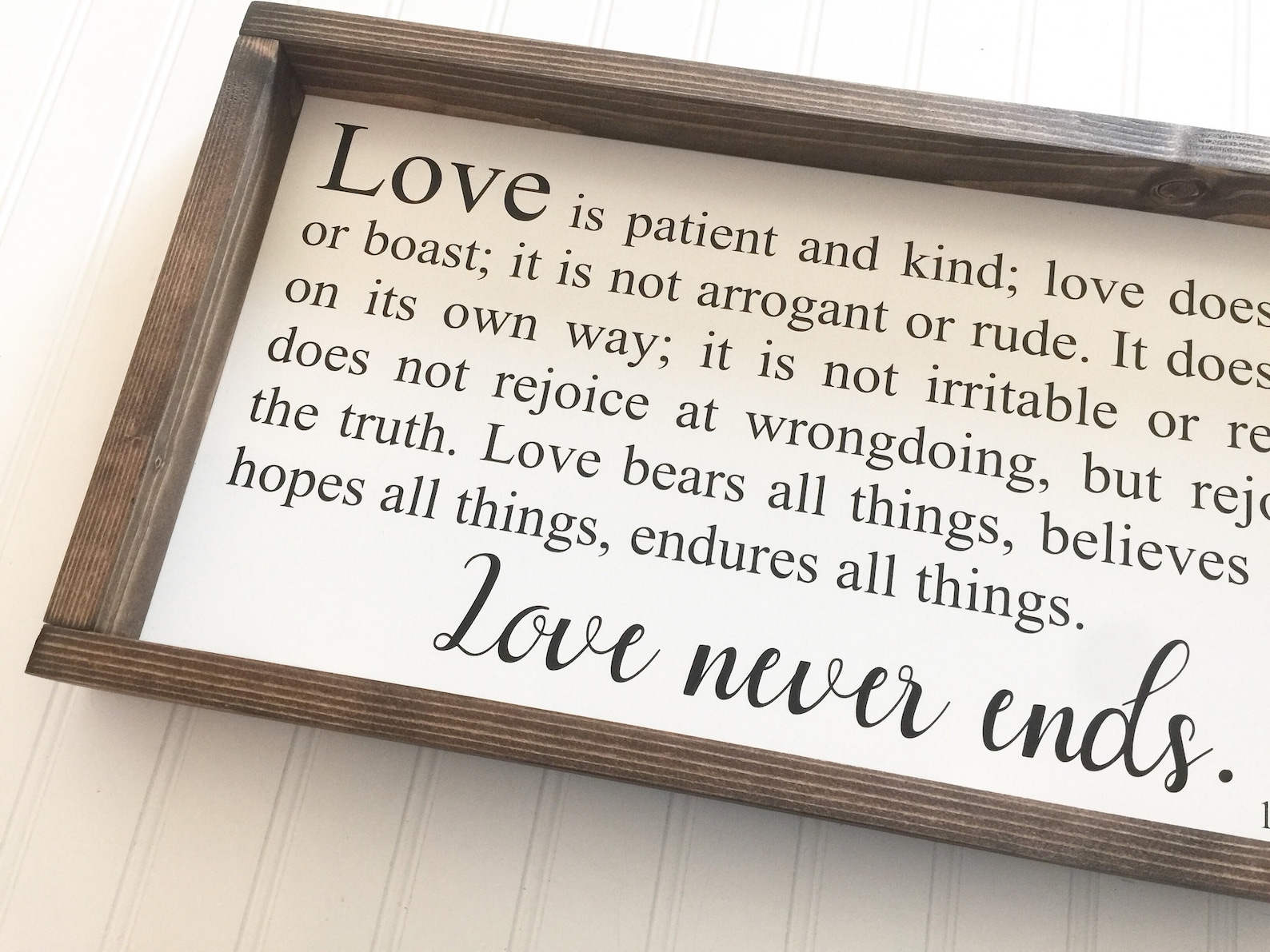 Love is Patient Love is Kind Love Never Fails Sign 1 Corinthians 13 4-8 ...