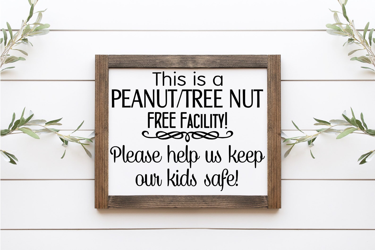 This is a Peanut Tree Nut Free Facility Sign, Severe Allergy Sign ...