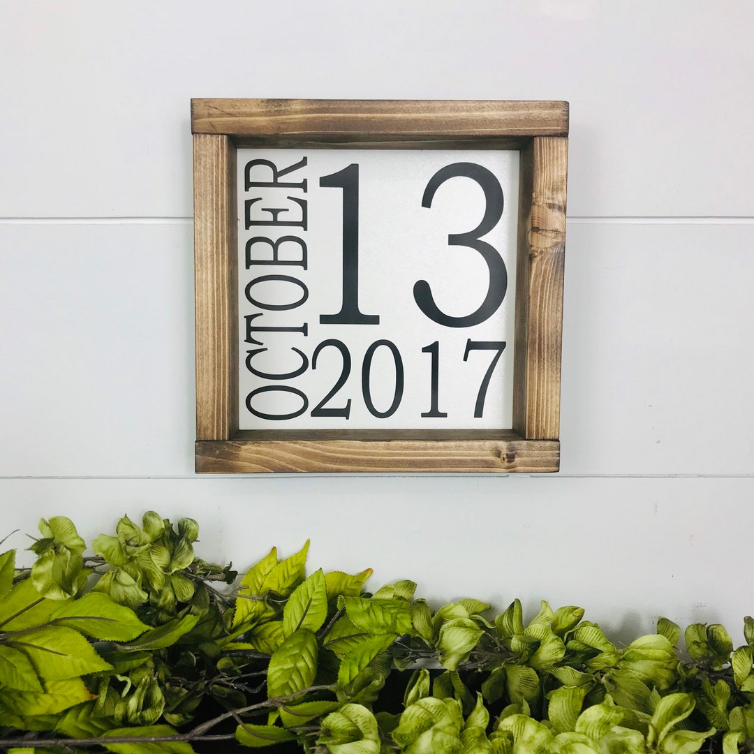 Custom Calendar Date Sign, Wedding, Birthdate, Personalized Framed ...