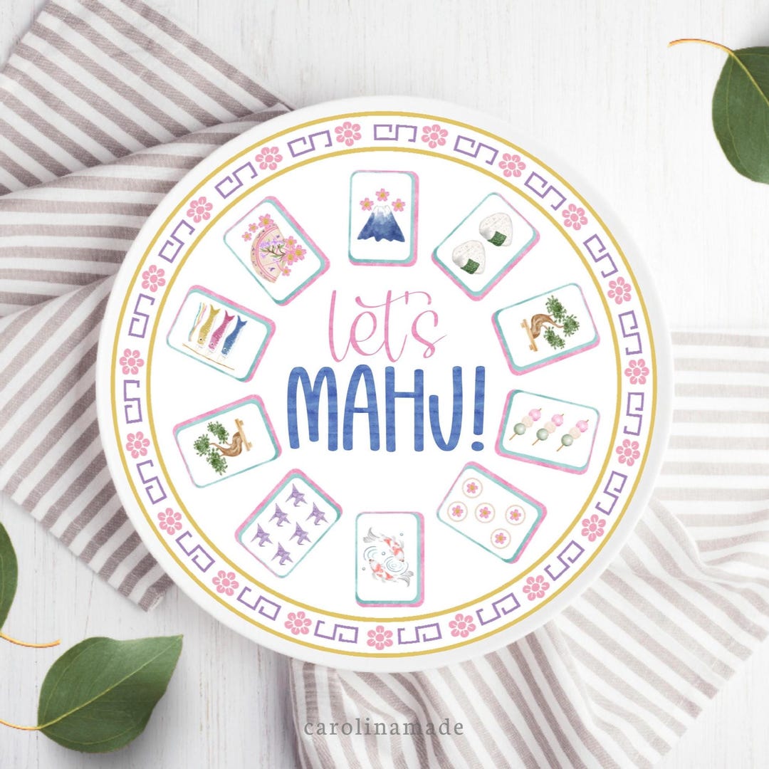 Mahjong Party Plate, Personalized Mahjong Plate, Mother's Day Gift ...