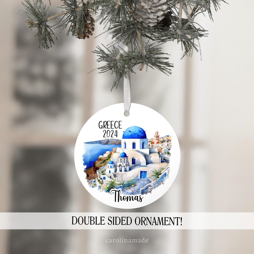 Greece Trip Personalized Ornament, Girls Greece Trip Keepsake, Vacation ...