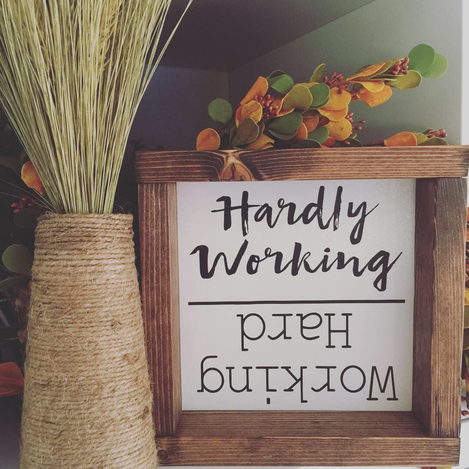 Office Decor Working Hard Hardly Working Flippable Home - Etsy