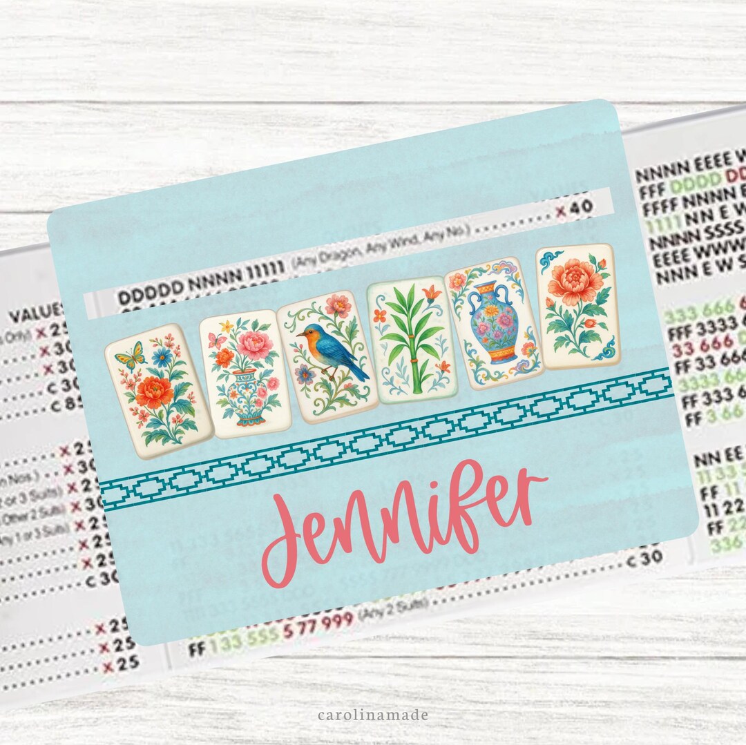 Floral Mahjong Tiles Line Reader, Personalized Mahjong Line Finder ...