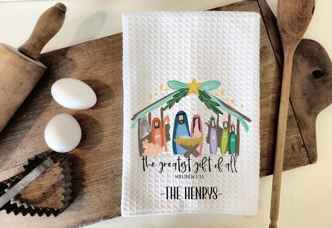Christian Christmas Hand Towel, the Greatest Gift Towel, Personalized ...