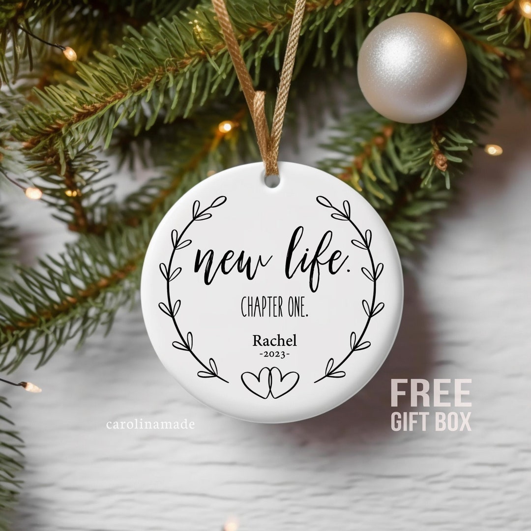 New Life Chapter One Ornament, New Beginnings Inspirational Quote ...