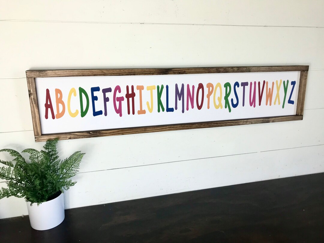 Alphabet Wall Art for Play Room, Kids Playroom Abcs Decor, Toddler ...