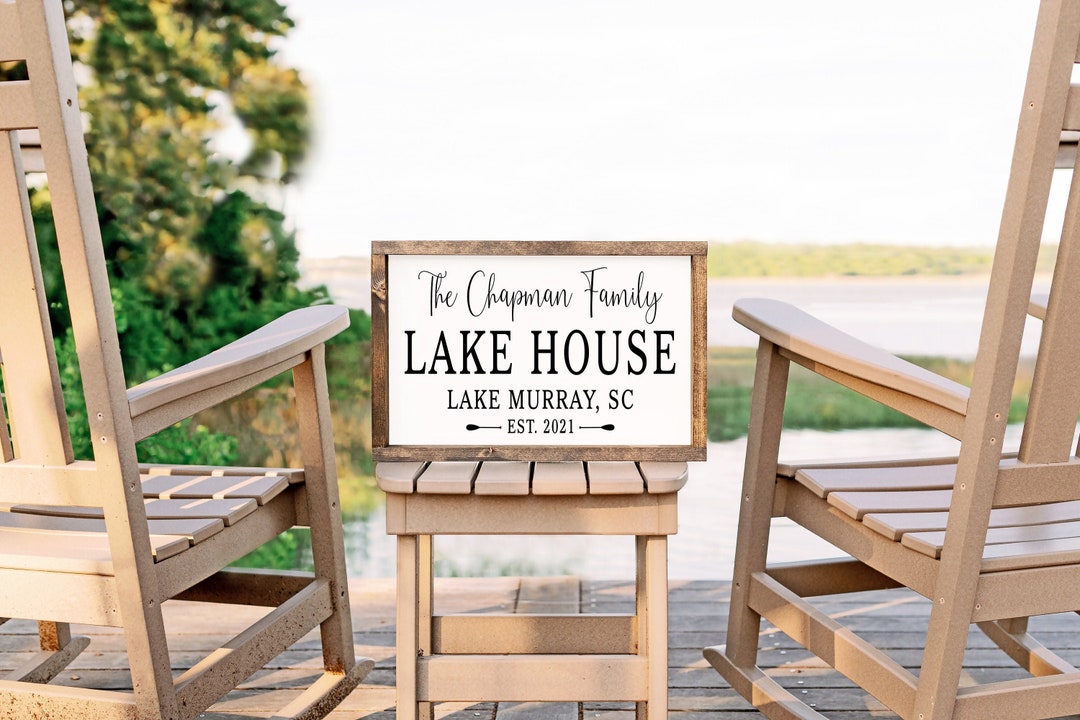 Personalized Lake House Sign, Lake House Established Sign, Custom Lake ...