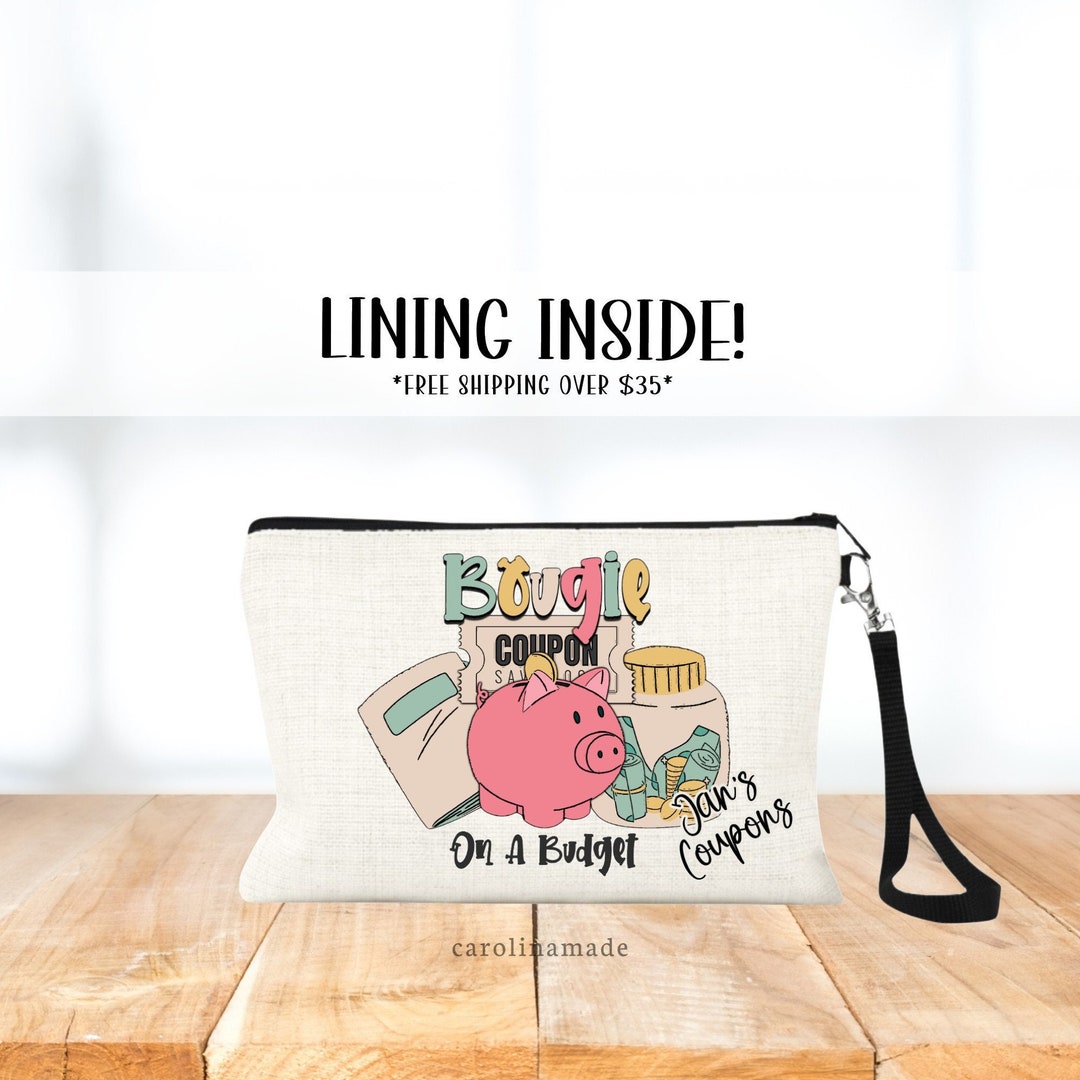 Personalized Coupon Zipper Pouch, Bouge on a Budget, Coupon Bag, Coupon ...