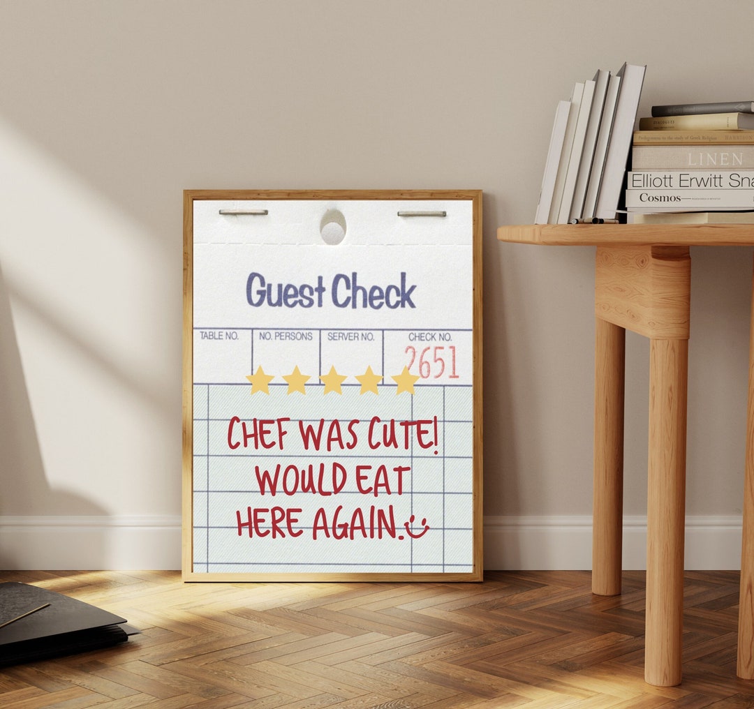 Five Star Chef Was Cute Kitchen Sign, Retro Decor, Aesthetic Print ...