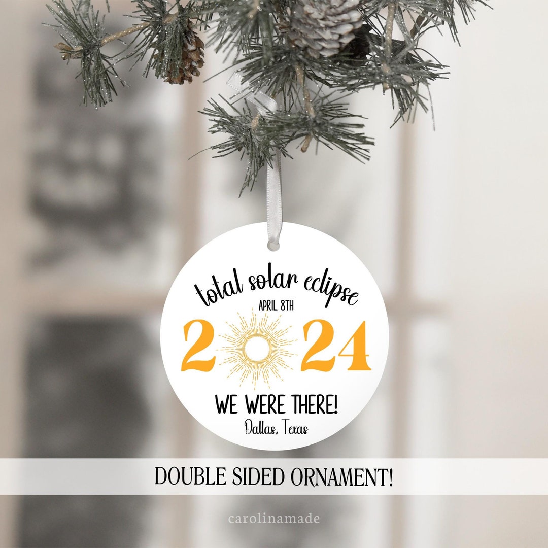 Total Solar Eclipse 2024 Ornament, Solar Eclipse Party, Eclipse 2024 ...