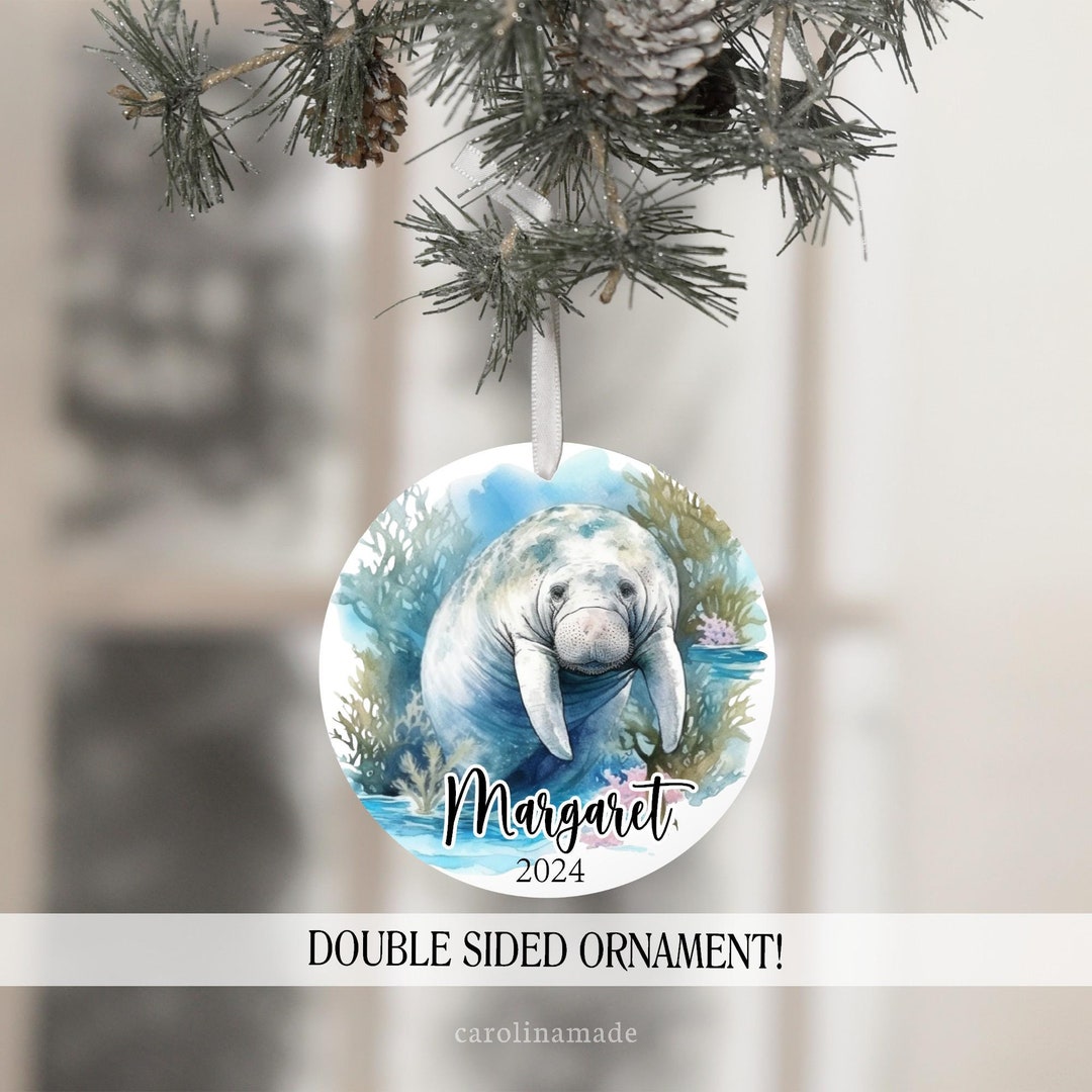 Manatee Ornament, Personalized Manatee Christmas Gift, Manatee Gift ...