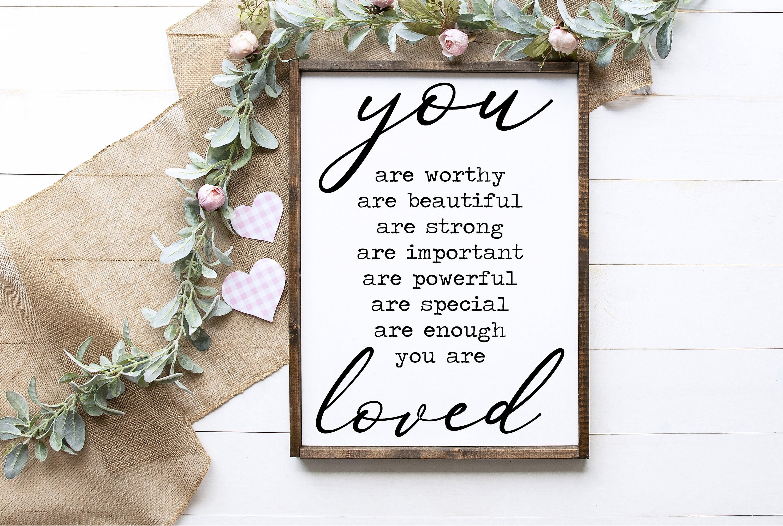 You are Loved Sign Affirmation Sign Kids Bedroom Wall Art | Etsy