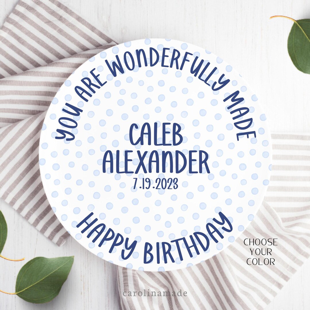 Wonderfully Made Birthday Name Plate, Personalized Childs Name and Date ...