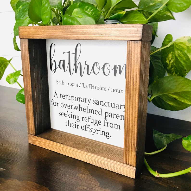 Funny Bathroom Sign Definition A Temporary Sanctuary for - Etsy